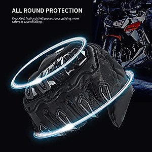 CHCYCLE Motorcycle Riding Gloves for Men Women Touchscreen Winter Waterproof Motorbike Powersports Gloves (Grey, X-Large)