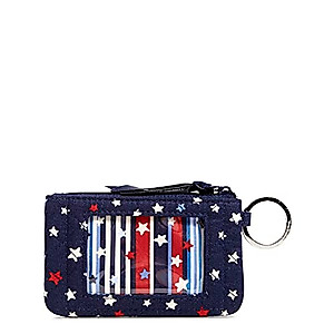 Vera Bradley Women's Cotton Zip ID Case Wallet, Summer Stars - Recycled Cotton, One Size