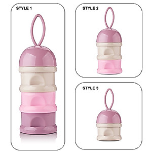 Accmor 3 Layers Baby Milk Powder Formula Dispenser On The Go, Formula Container for Travel, Non-Spill Stackable Baby Snack Storage Container with Handle, BPA Free, Purple
