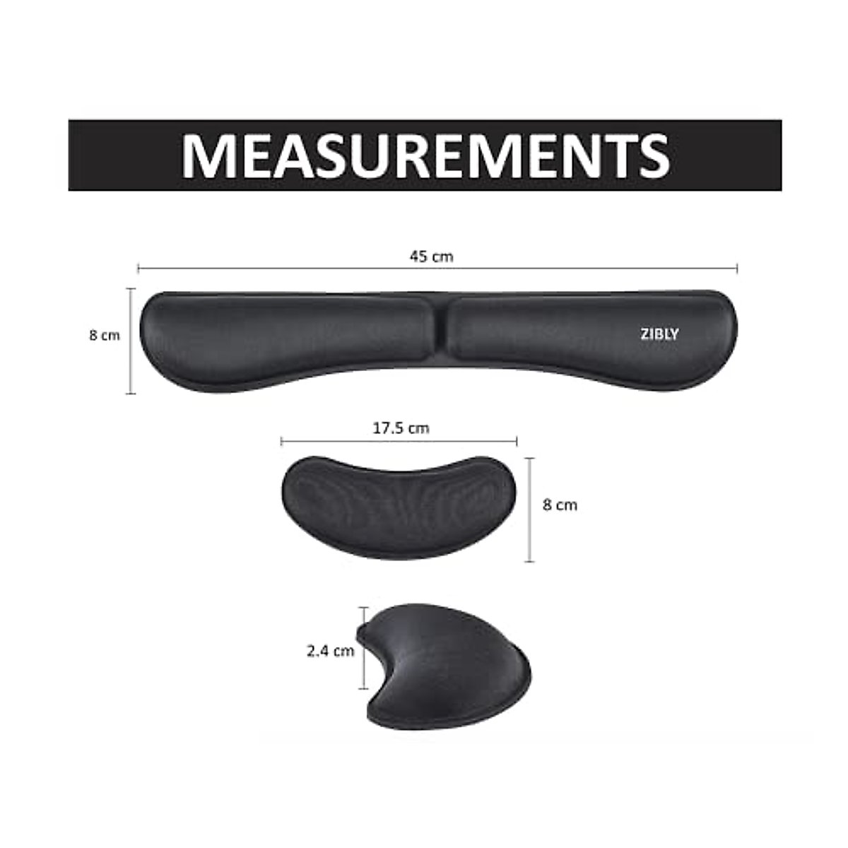 ZIBLY Gel Memory Foam Wrist Rest Keyboard and Mouse Set - Ergonomic Anti-Skid Non Slip Cushion Mouse Pad Wrist Support - Easy Typing, Pain Relief for Work from Home Gaming Computer Laptop