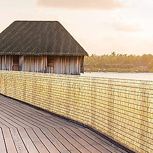 Tgzwme Natural Reed Fence Roller Blind,6FT X 16.4FT Bamboo Fencing Privacy Reed Screening for Outdoor, Gallery, Restaurant, Hotel, Patio