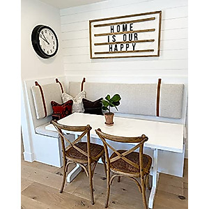 KEYAIIRA - Custom Leather Wall Strap for hanging pillow cushions, Headboards, Banquet strap shelf wall hung hook floating nightstand shelving bracket farmhouse