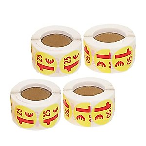 Cabilock 4 Rolls Price Tag Sticker Adhesive Stickers Digital Sign Red Tags Supermarket Stickers Self Adhesive Label Stickers Marker Stickers Advertisement Tags Commodity Price Mark Film