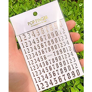 1 Sheet (Including 110 Digital) Sticker Arabic Numerals 0-9 Autohesion Foil Nail A3D Nail Decals 6 Colors N&K - (Color: NK130-1)