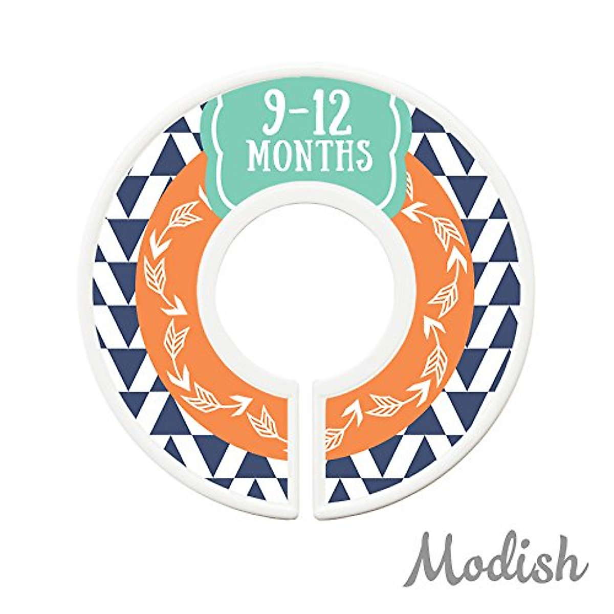 Modish Labels Baby Clothes Size Dividers, Baby Closet Organizers, Closet Size Dividers, Baby Closet Organizers, Clothes Organizer, Boy, Woodland, Arrows, Nordic, Boho, Navy Blue, Mint, Orange (Baby)