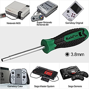 Kaisi Gamebit Screwdriver Set 3.8mm and 4.5mm Security Screwdriver Bit for Opening Nintendo, Sega Consoles and Game Cartridges