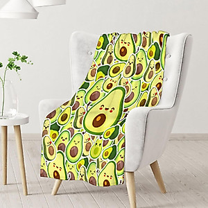 Avocado Throw Blanket - Soft, Fuzzy & Warm - 40x50 Inches Small Blanket for Couch, Sofa - Green Cute Throw Gift for Girls, Boys