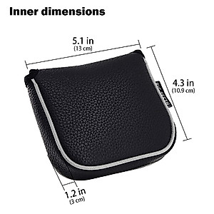 Big Teeth Center Shaft Putter Cover Square Mallet Headcover Golf Club Protector for High MOI Big Size Equipment Model Tour Taylormade Rossa Monza Spider Cleveland Huntington Beach #6