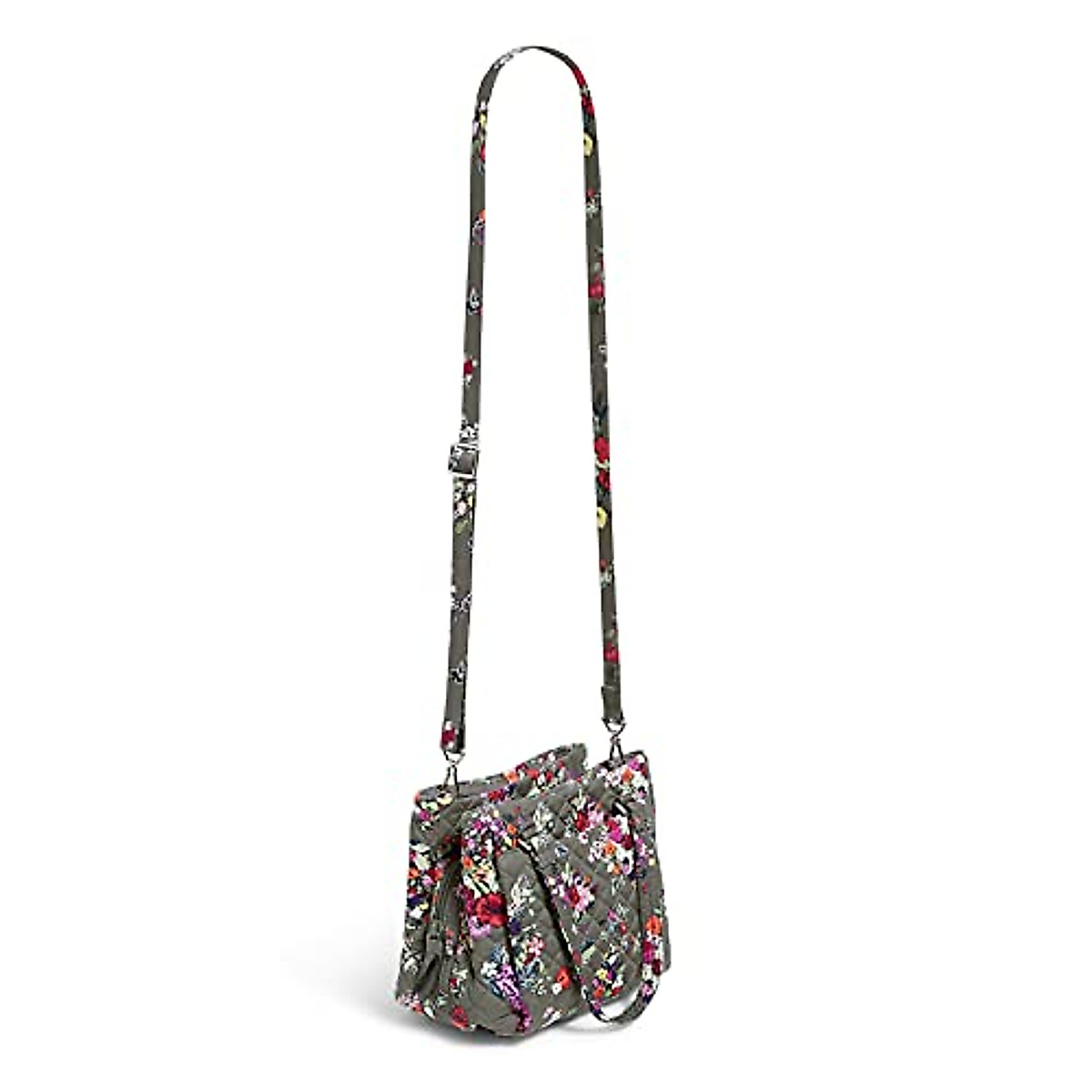 Vera Bradley Women's Cotton Mini Multi-compartment Crossbody Purse, Hope Blooms - Recycled Cotton, One Size