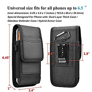 Njjex Cell Phone Holster for Samsung Galaxy S23 Ultra S22 S21 S20+ S10 S9 Note 20 A14 A21 A51 A71 A02S A12 A32 A42 A52 A13 iPhone 13 14 Pro Max 12 11 XR 7 8+ Nylon Belt Clip Holster Phone Holder Pouch