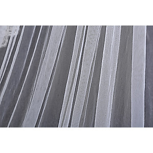 EllieHouse Women's 2 Tier Cathedral Lace Ivory Wedding Bridal Veil With Comb HL08IV