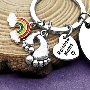 New Mom Jewelry Gifts Mom to Be Gift Keychain Inspirational Jewelry Rainbow Jewelry Pregnancy Announcement Baby Announcement Gifts My Rainbow After The Storm,Encouragement Gift