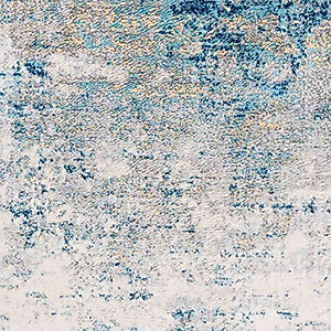 SAFAVIEH Jasper Collection 5' Square Grey/Blue JSP107G Modern Abstract Non-Shedding Living Room Bedroom Area Rug