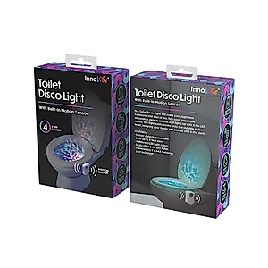 Toilet Disco Light, motion activated, turn your late night-light bathroom into an awesome experience, 4 awesome disco lights to optomize your fun, bathroom accessory, great for gifts, coolest toilet