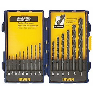 IRWIN Tools Black Oxide Drill Bit Set, 15-Piece (314015)