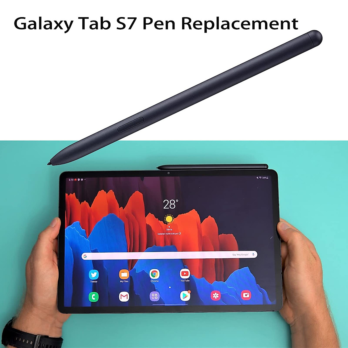 Galaxy Tab S7 Pen Replacement with Bluetooth S Pen Stylus Pen for Samsung Galaxy Tab S7, Tab S7 Plus, Tab S7 Ultra SM-T870, SM-T875, SM-T876B S Pen Stylus, Tab S7 Pen Stylus(Mystic Black)