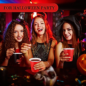 Dandat 200 Pack 2 oz Plastic Shot Glasses Plastic Cups Mini Disposable Glasses for BBQ Christmas Party Tastings Serving Sample Picnic Camping Daily Life Wedding Supplies (Black, Red)