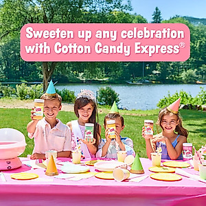 Cotton Candy Express Floss Sugar Variety Pack with 5 - 11oz Plastic Jars of Lime, Watermelon, Pina Colada, Blue Raspberry, Pink Vanilla Flossing Sugars Plus 50 Paper Cotton Candy Cones