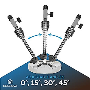 ROONOVA: Angle Drill Guide | Portable Drill Press Stand | Strong Aluminum Alloy | Multi-Angle Adjustable Drill Press Guide with Chuck | Portable & Lightweight | Complete with Credit Card Tool