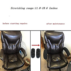 Ousicas Chair Arm Pad Covers Overs,Removable Washable Office Chair Armrest Covers Pads (Black)