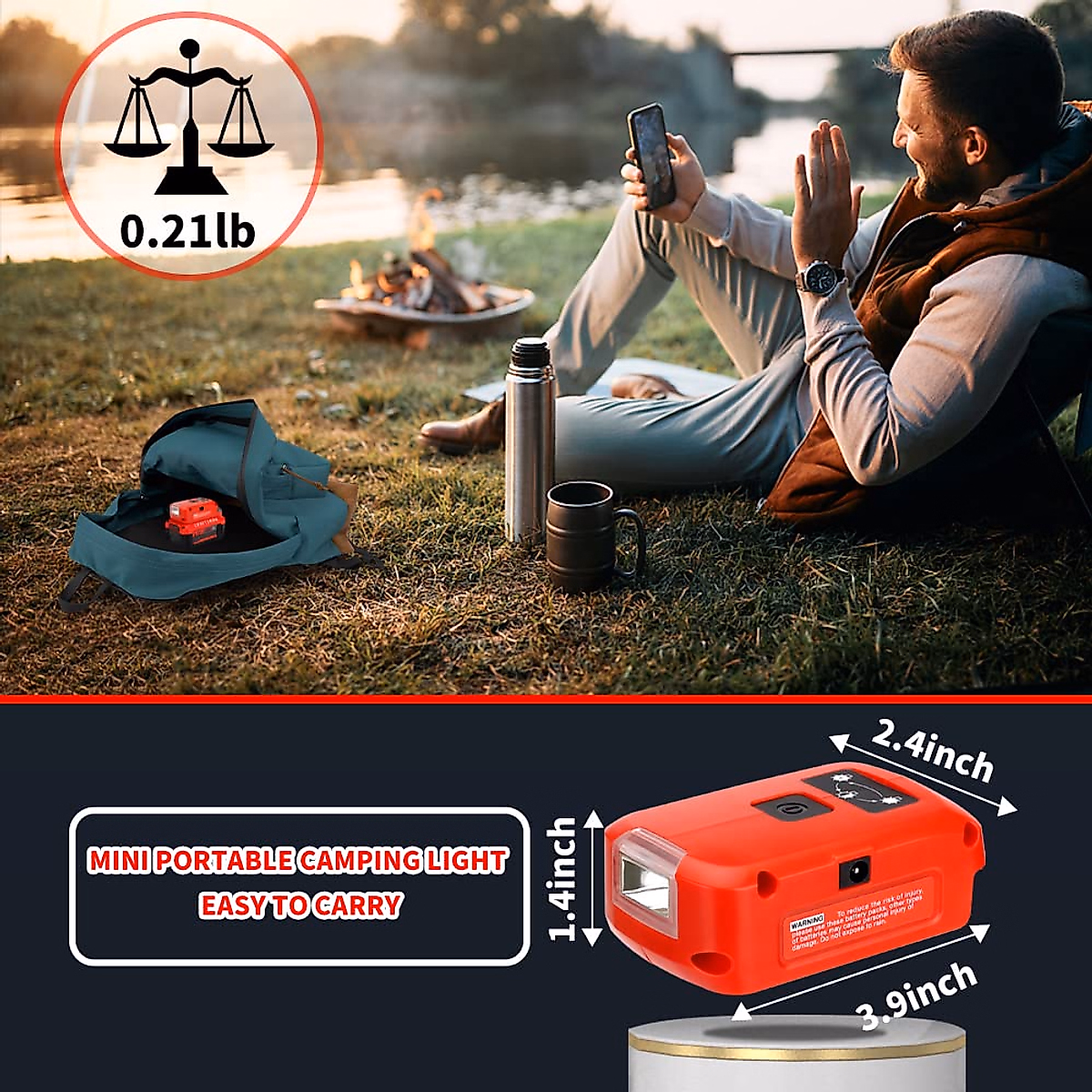 Hiesuan Battery Adapter Charger for Craftsman V20 Li-ion Battery, Power Source with 3W 140LM LED Light, 2 USB Ports, 12V DC Port Flashlight Worklight Outdoor Camping Lantern Light