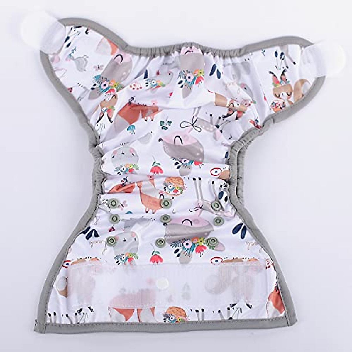 Baby Cloth Diaper Cover Nappy Hook and Loop Double Gusset (Hedgehog Deers) 1 Count (Pack of 1)