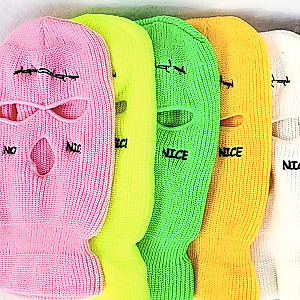 June Sports 3 Hole Knitted Ski Mask Not Nice Full Face Mask Winter Balaclava Face Cover for Outdoor Sports Camel MK4D Not Nice-camel One Size