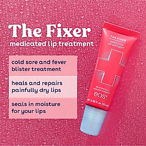 eos Medicated Lip Balm - The Fixer | Lip Care to Repair and Protect Chapped and Dry Lips | Instant Cooling and Pain Relief with Natural Ingredients | 0.35 oz