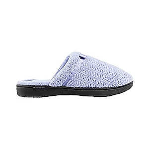 isotoner Women's Chevron Slip On Clog Slippers with Moisture Wicking for Indoor/Outdoor Comfort and Arch Support, Periwinkle, 8.5-9 M US