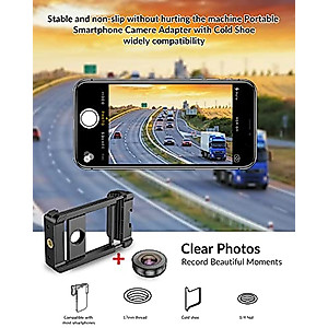 17 mm Thread Lens Adapter, Telephoto Lens Phone Mount Sturdy and Wear-Resistant, Lens Holder Suitable for All Lens&Telephoto Lens with 17mm Thread, Works with Almost All Smartphones