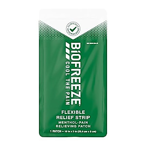 Biofreeze Pain Relief Flexible Strips Pre-Cut, 4Ct. Pain Relief for Sore Muscles, Arthritis, Backaches, Sore Joints, Sprains, Strains, and Bruises (Packaging May Vary)
