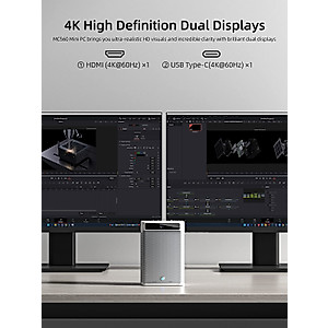 MINISFORUM MC560 Mini PC Windows 11 Pro AMD Ryzen 5 5625U 16GB RAM 512GB SSD Mini Desktop Computer with 2.5K@30Hz Camera, Dual High-Fidelity Speakers, 1xHDMI / 1X USB C / 2X USB3.2 Port