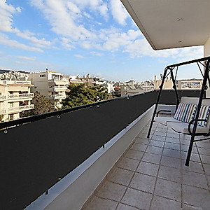 Patio Deck Balcony Privacy Screen 3'x50' Outdoor Yard Pool Porch Patio Fence Privacy Screen for Backyard Chain Link Fence with Zip Ties Black