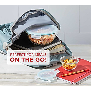 EATNEAT 5-Pack of Glass Food Storage Containers with Airtight Snap Locking Lids to Keep Food Fresh - Oven to Table to Freezer | BPA-FREE