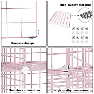 C&AHOME Wire Cube Storage, 9 - Cube Organizer Metal C Grids, Modular Shelves Units, Closet Organizer, Ideal for Home, Office, Living Room, 36.6”L x 12.4”W x 48.4”H, Pink UWCS3009P