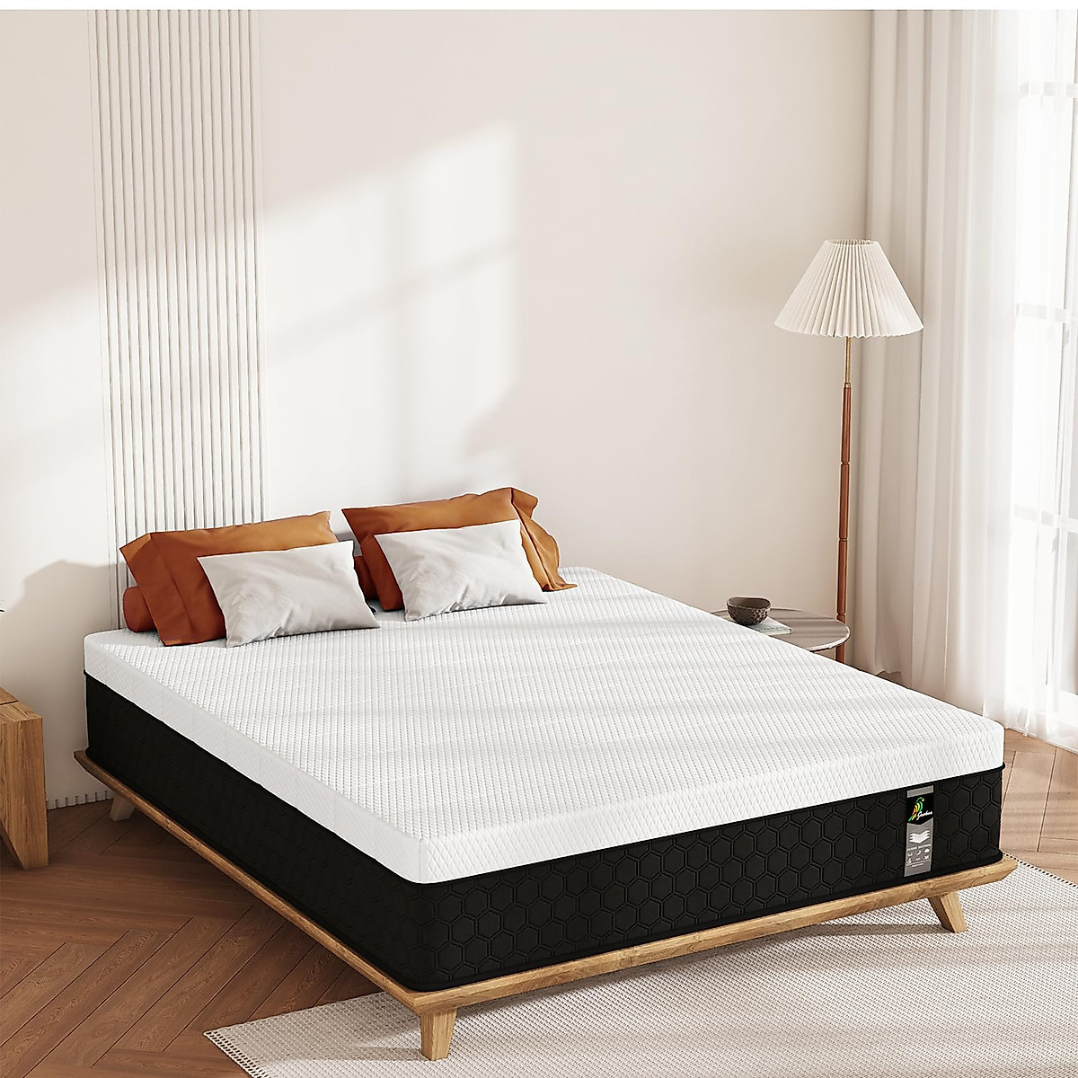 JEEKEA 12 inch Twin Mattress in a Box - 12 Inch Memory Foam Mattress Twin Size - Twin Hybrid Mattress for Back Pain Relief - Medium Firm Mattress Twin with Motion Isolation & Strong Edge Support