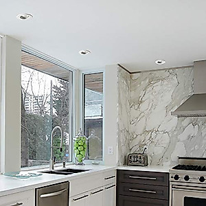 3" LED IC Rated Swivel Baffle Recessed Lighting Kit, White Finish, Energy Star Certified, CEC Title 20 & 24 Compliant, Easy Install Push-N-Click Clips, Bulb Included, 3.25" Hole Size,91198