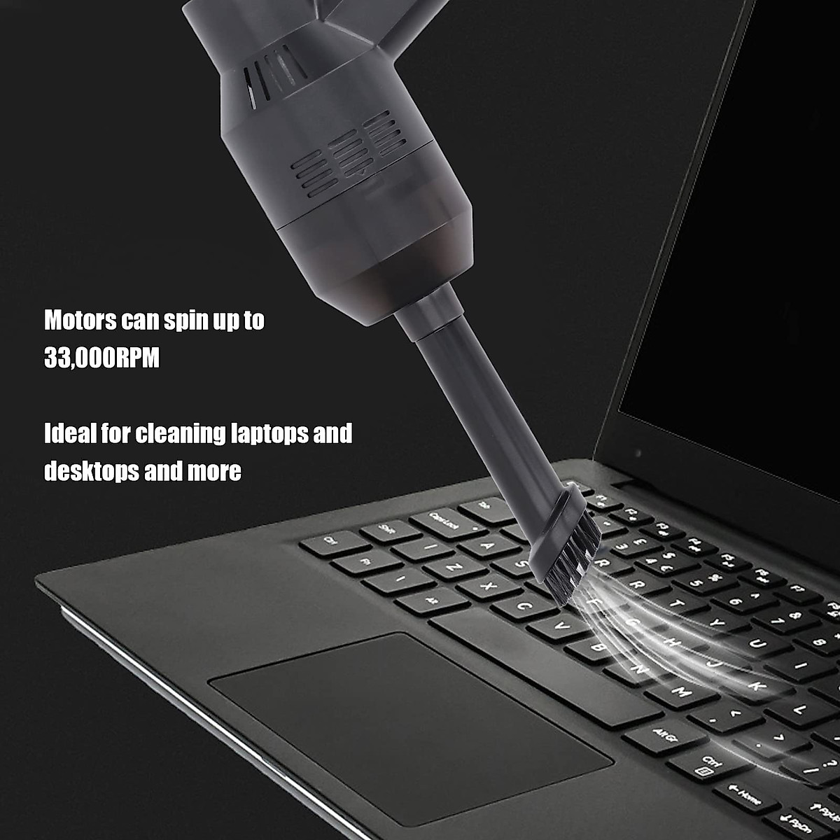 Cordless Electric Duster, Powerful DC5V Air Duster 33000RPM Comfortable PC ABS