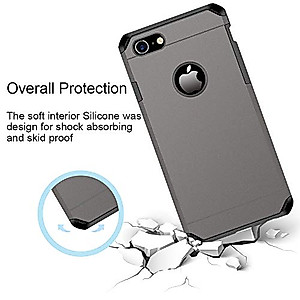 ImpactStrong iPhone 7/8 Case, Heavy Duty Dual Layer Protection Cover Heavy Duty Case for Apple iPhone 7/8 (Gun Metal)