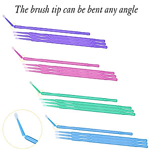 500 PCS Disposable Micro Applicator Brush, Gelme Nutri Micro swabs,Head Bendable Ultrafine Eyelash Extension Brushes for Makeup and Personal Care (Pink 2mm)