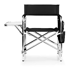 ONIVA - a Picnic Time brand - Sports Chair with Side Table, Beach Chair, Camp Chair for Adults, (Black)