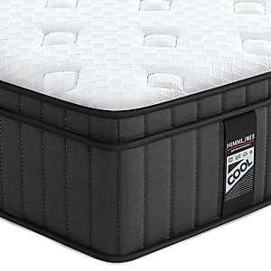 HIMMLINE King Mattress, 10 Inch Hybrid Mattress, Gel Memory Foam and Pocket Spring King Bed Mattress in a Box, Medium Feel, Cooler Sleep & Pressure Relief, 76”*80”, 120 Nights Risk-Free Trial