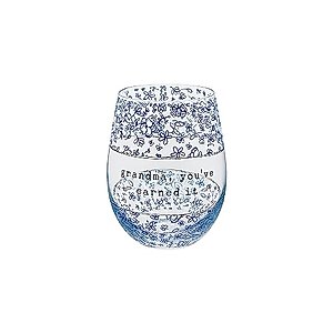 Pavilion Gift Company - Grandma-18 ounce Stemless Wine Glass, Grandma Gifts From Grandkids, Mothers Day Gifts For Mimi, Women, Her, Gifts For Nana, 1 Count, Pack of 1, 5.5 x 3.5 inches