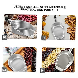 BUTIFULSIC Dustpan Garbage Shovel Ash Shovel Sponge Holder for Kitchen Sink Mini Car Wash Brush Mop Commercial Dustpan Garbage Container Rubbish Handle Ice Scoop for Freezer Stainless Steel