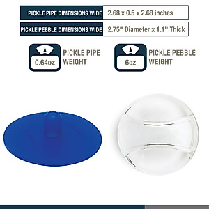 Masontops 8 PC Pickle Pebbles Glass Weight & Pickle Pipe Airlocks Kits - Large Wide Mouth Lid - For Pickling & Canning