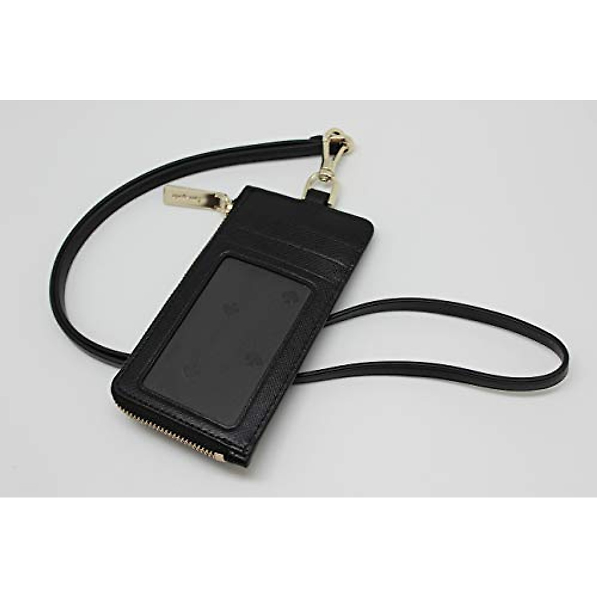 Kate Spade New York Leather Card Case Staci Lanyard Card Holder Black