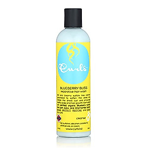 Curls Blueberry Bliss Reparative Hair Wash - 8 oz, Encourage Balanced Scalp, Rich and Creamy Sulfate-Free Cleanser, For Wavy, Curly, and Coily Hair Types
