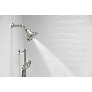 KOHLER 22169-BN Forte Multifunction Showerhead, Wall-Mount, 3 Spray Settings, 2.5 GPM, Vibrant Brushed Nickel