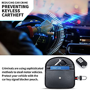LAFEGIFT 2 Pack Faraday Bag for Key Fob, Faraday Key Fob Protector, Keyless Signal Blocking Key fob Pouch Anti-Theft Remote Entry Smart Fob Case, Car Gifts Set