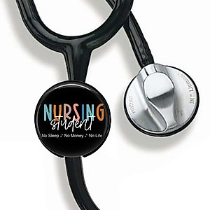 mflor Nursing Student Stethoscope Tag Personalized,Nurse Doctor Stethoscope ID Tag Customized, Medical Stethoscope Name Tag with Writable Surface-Black, Small, mflor365